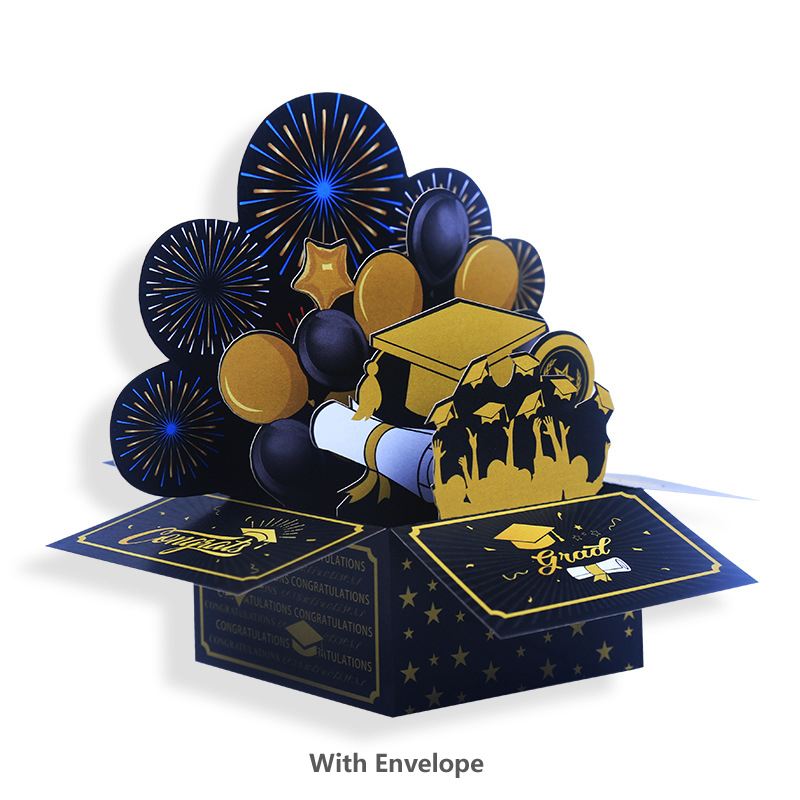 Black Gold Creative 3D Graduation Box Decoration S... – Grandado