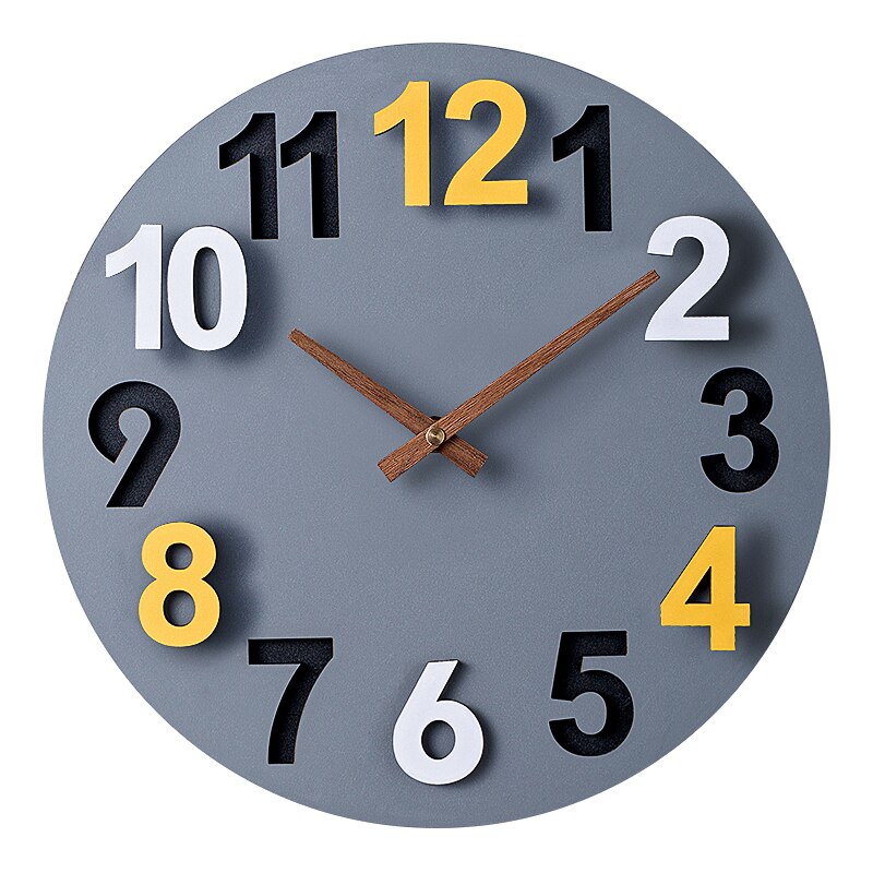 Nordic Wood 3d Wall Clock Living Room Modern Luxur... – Grandado