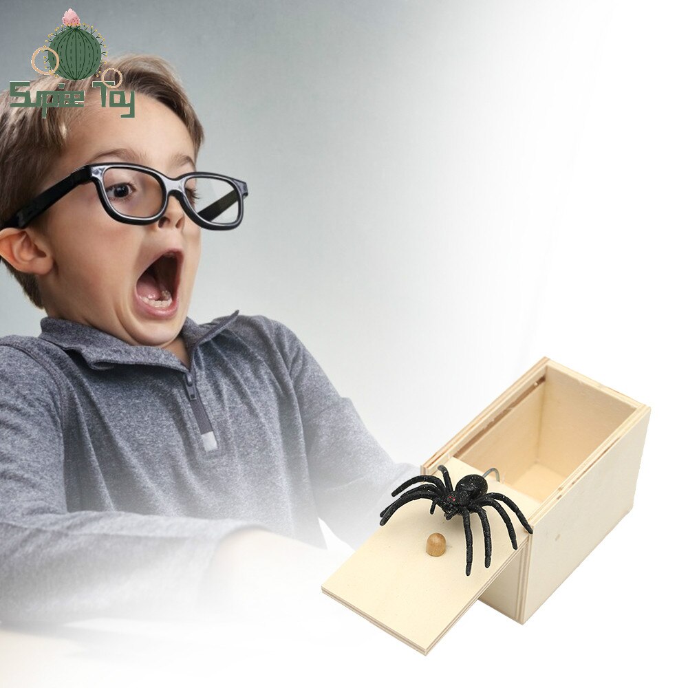 Funny Scare Box Wooden Prank Spider Hidden In Case... – Grandado