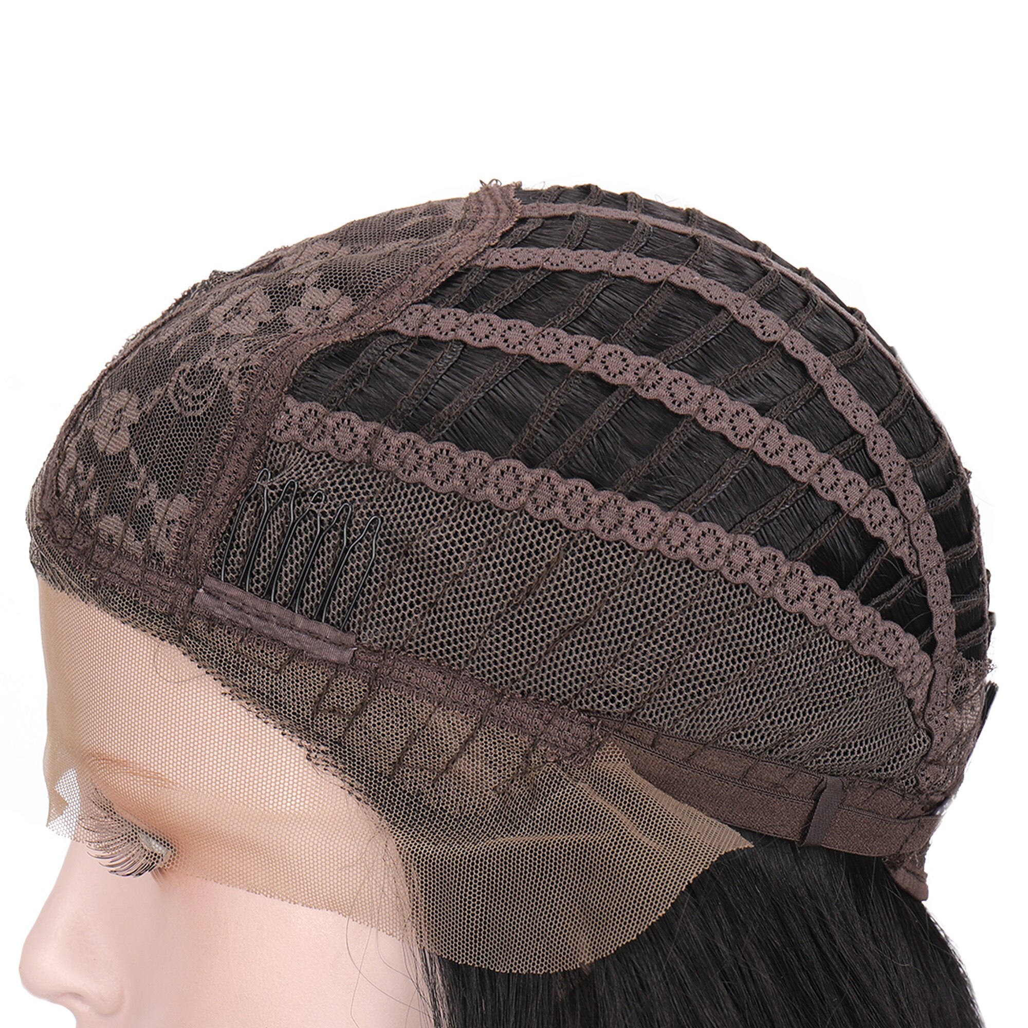 MANWEI Front lace pure black synthetic lace front ... – Grandado