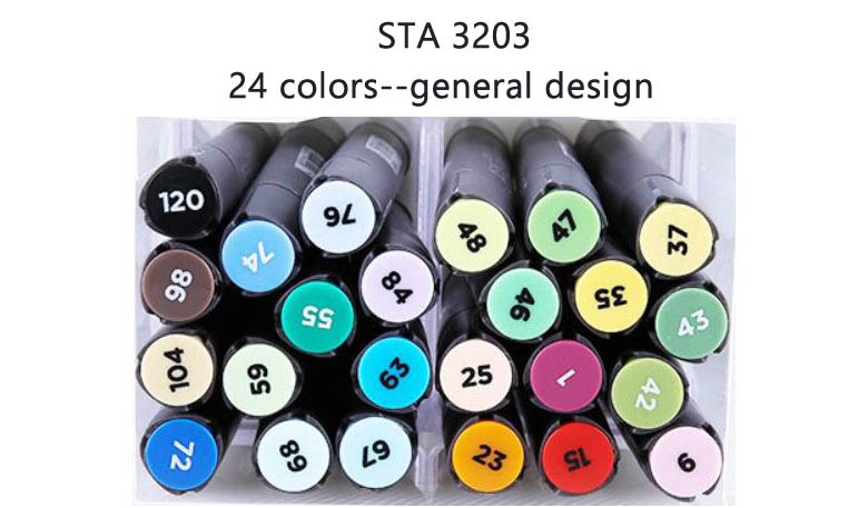 STA 60 Colors Dual Tip Art Markers Permanent Alcoh... – Grandado