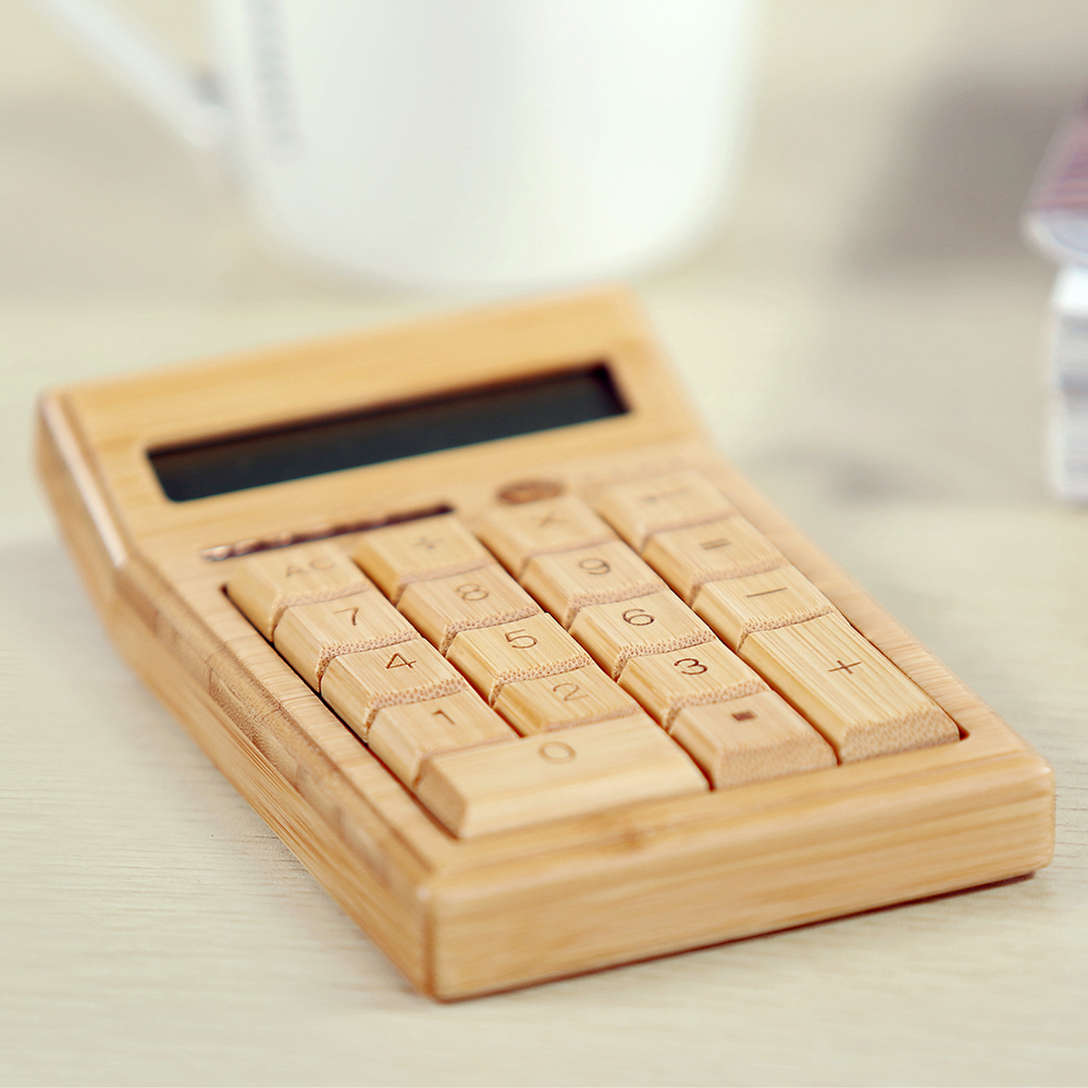 Bamboo Electronic Calculator Counter Standard Func... – Grandado