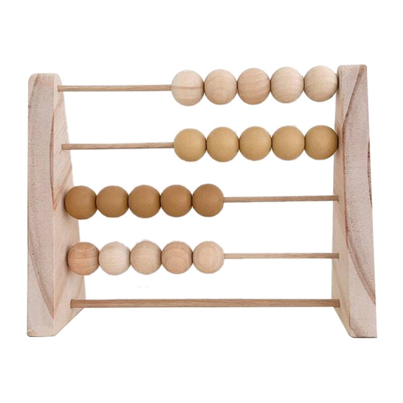 Natural Wooden Abacus with Beads Kids Room Desktop... – Grandado