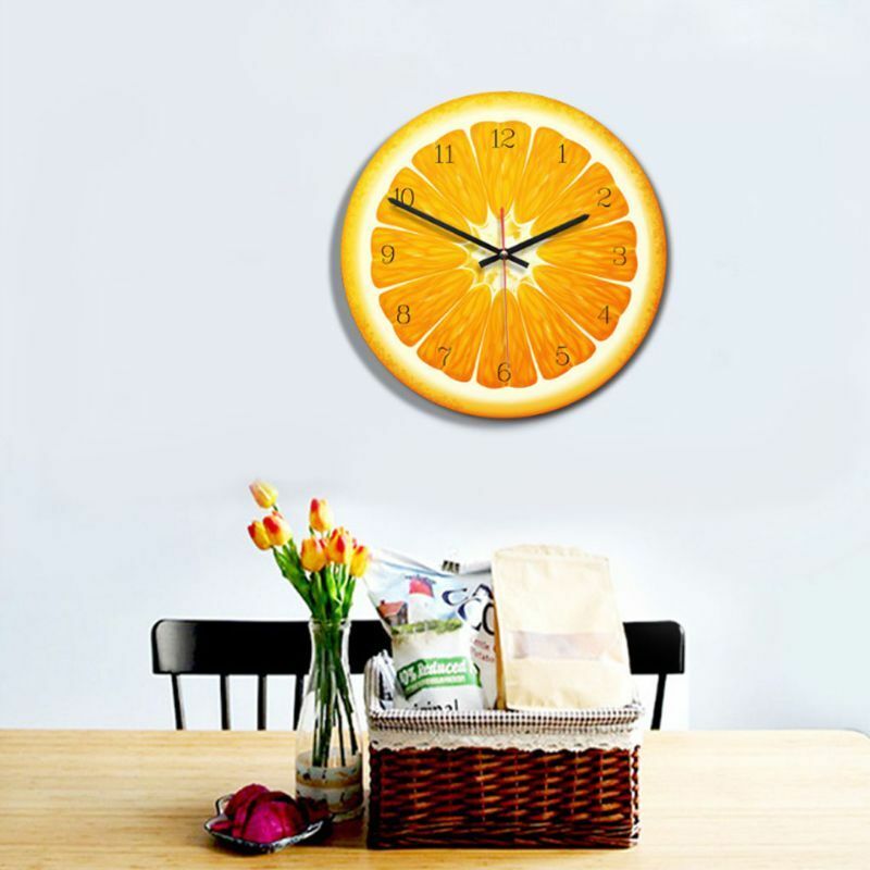 Fruit Wall Clock Lime Modern Kitchen Lemon Clock W... – Grandado
