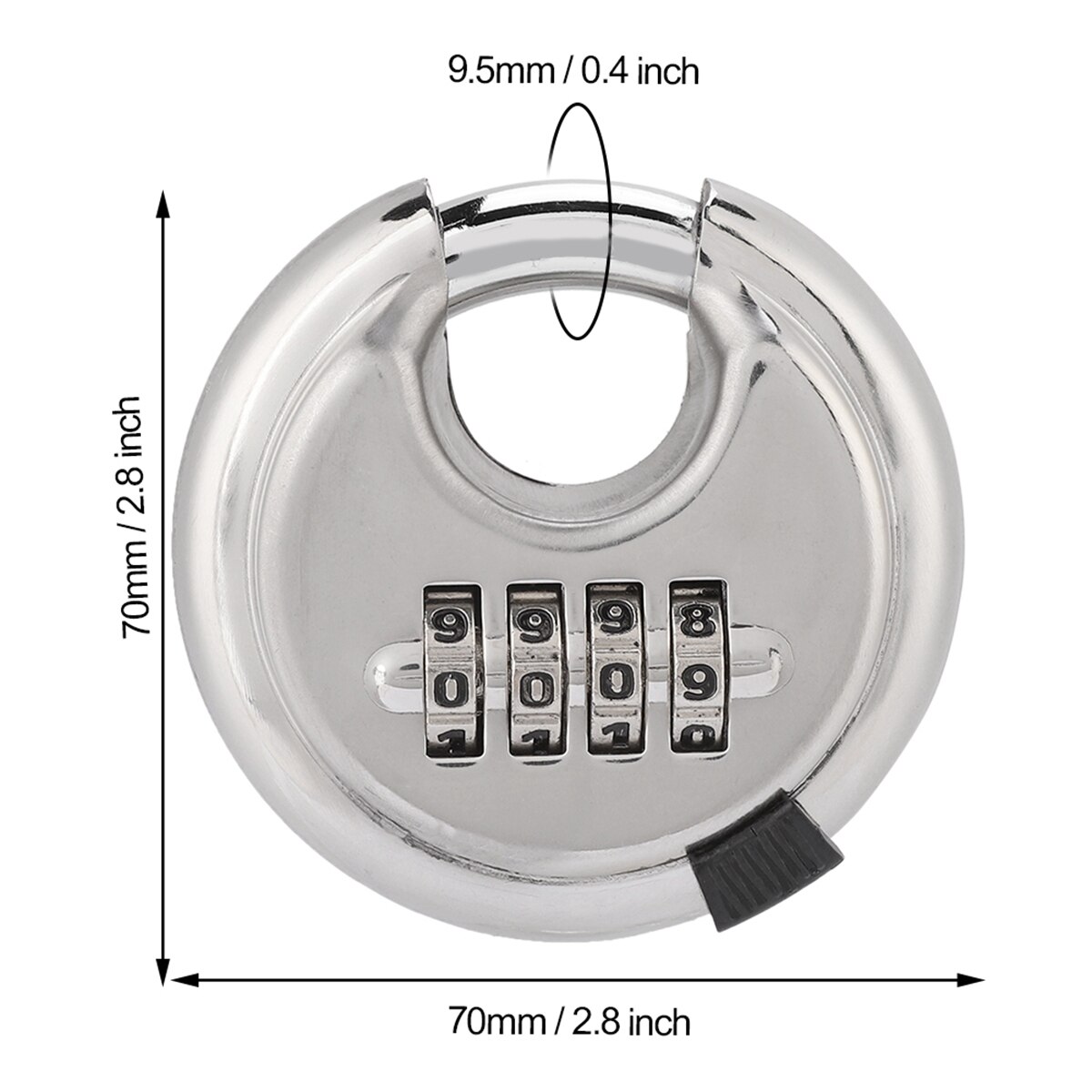 4-Dial Combination Lock Password Round Padlock Key... – Vicedeal