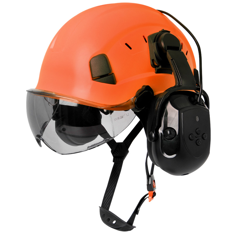 Bluetooth 5.0 Earmuffs Safety Helmet With Visors A... – Grandado