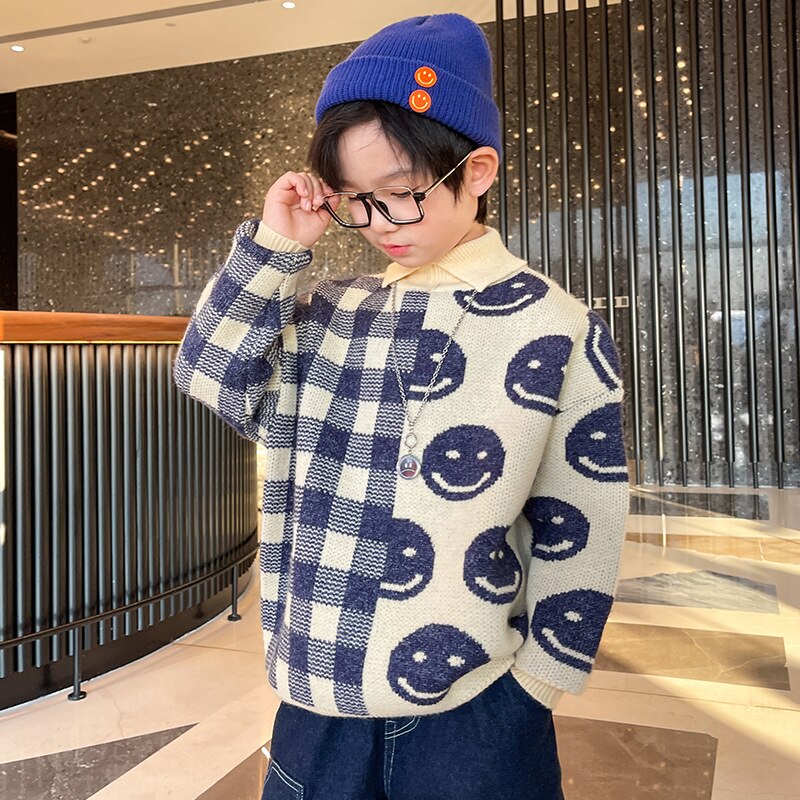 Autumn Boys Plaid Print Sweaters 8 10 years Winter... – Grandado