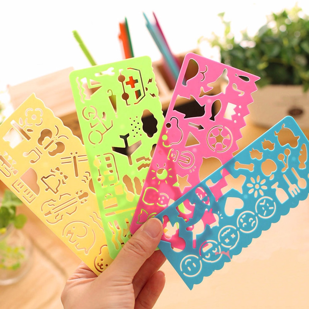 4Pcs Template Image Ruler DIY Paper Card Craft Pai... – Grandado