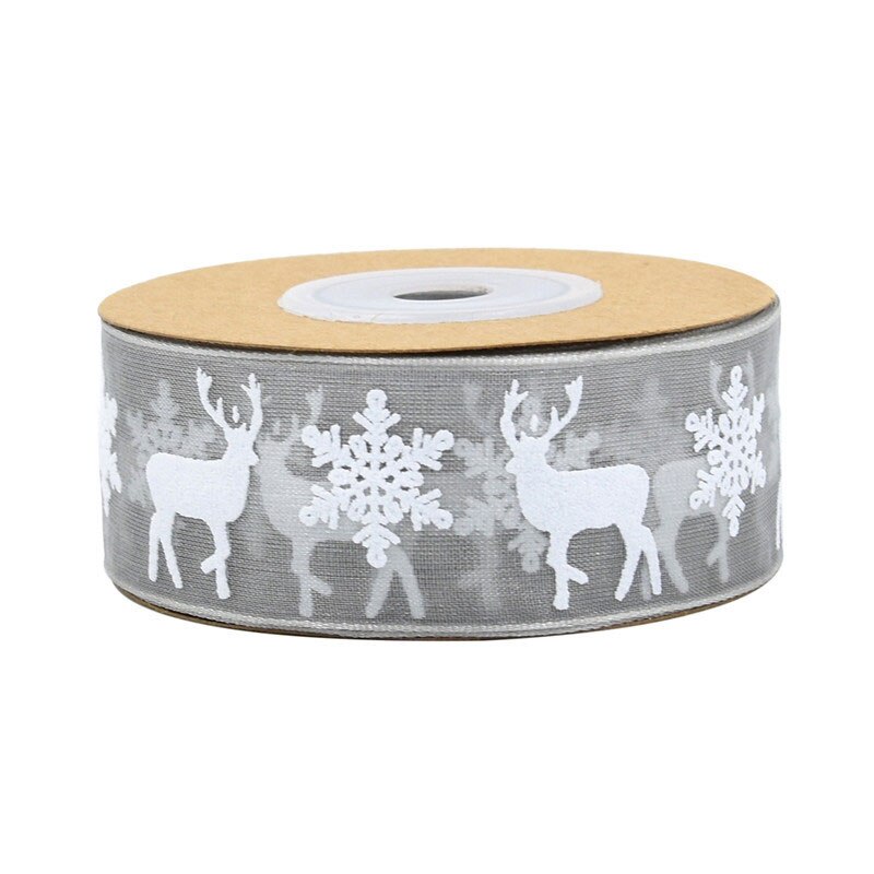10/20M 2.5cm Merry Christmas Elk Deer Ribbon Organ... – Grandado