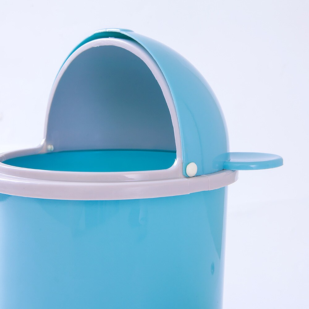 Mini Desktop Flip Trash Can practical blue plastic... – Grandado