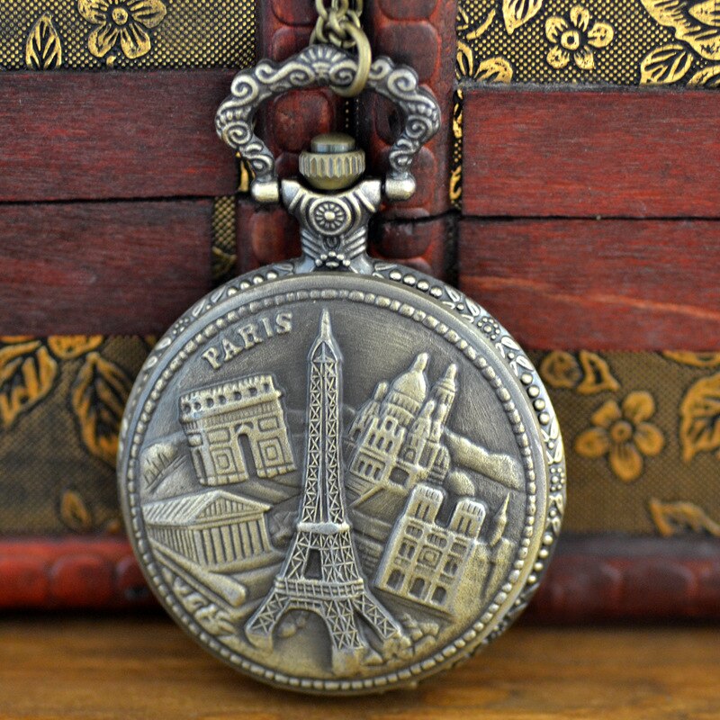 8050Large vintage Paris Tower Castle pocket watch ... – Grandado