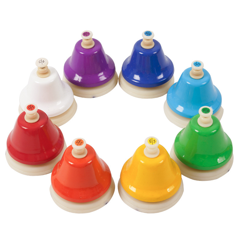 8-Note Hand Bell Children Music Toy Rainbow Percus... – Grandado