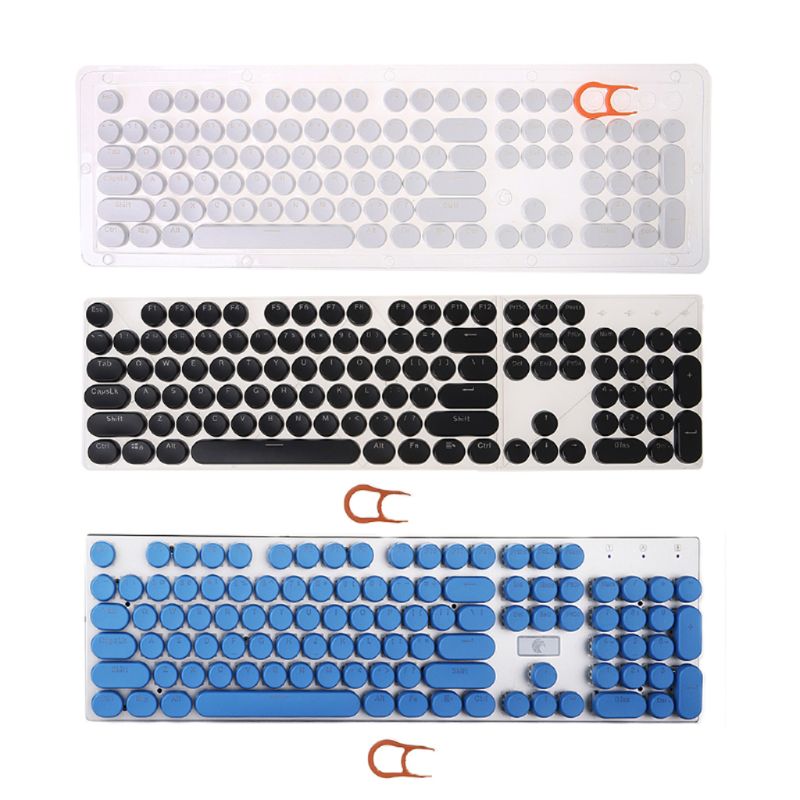 104 Keys Retro Round Keycaps Double Shot DIY Steam... – Grandado