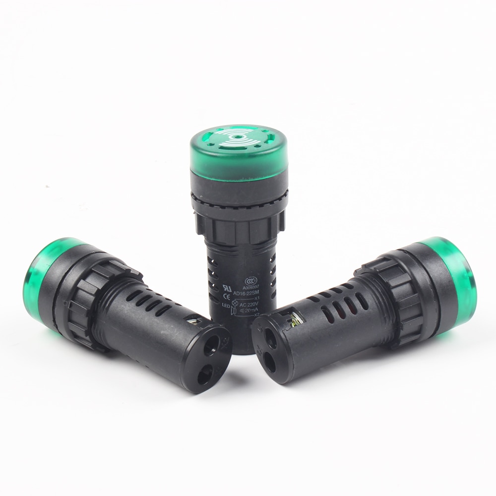 Green AD16-22SM 12V 24V 110V 220V 22mm Flash Signa... – Grandado