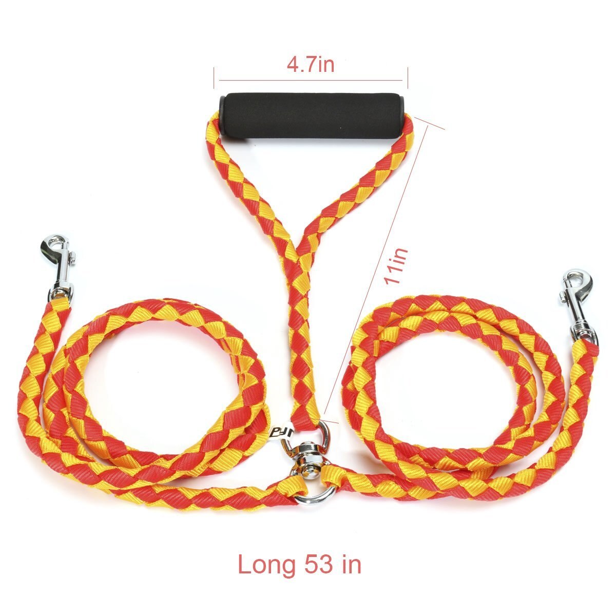 Hundkoppel 2 hundar,focuspet dubbelkoppel 4.6 ft 2... – Vicedeal