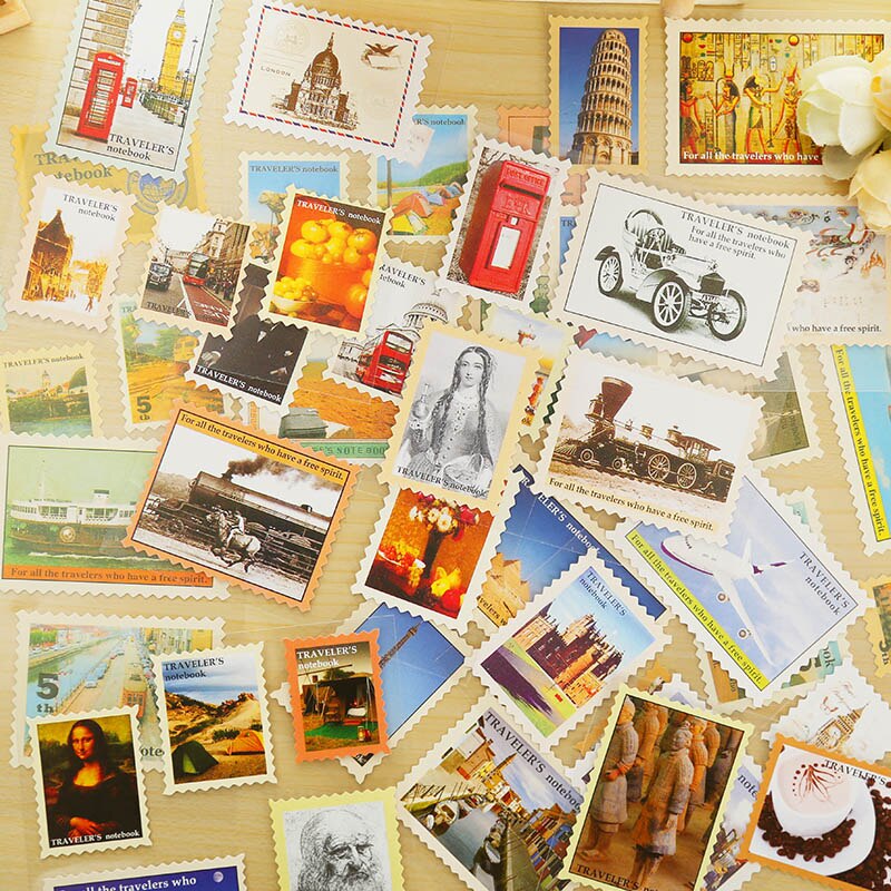 4 sheets/lot vintage travel postage stamp paper st... – Vicedeal