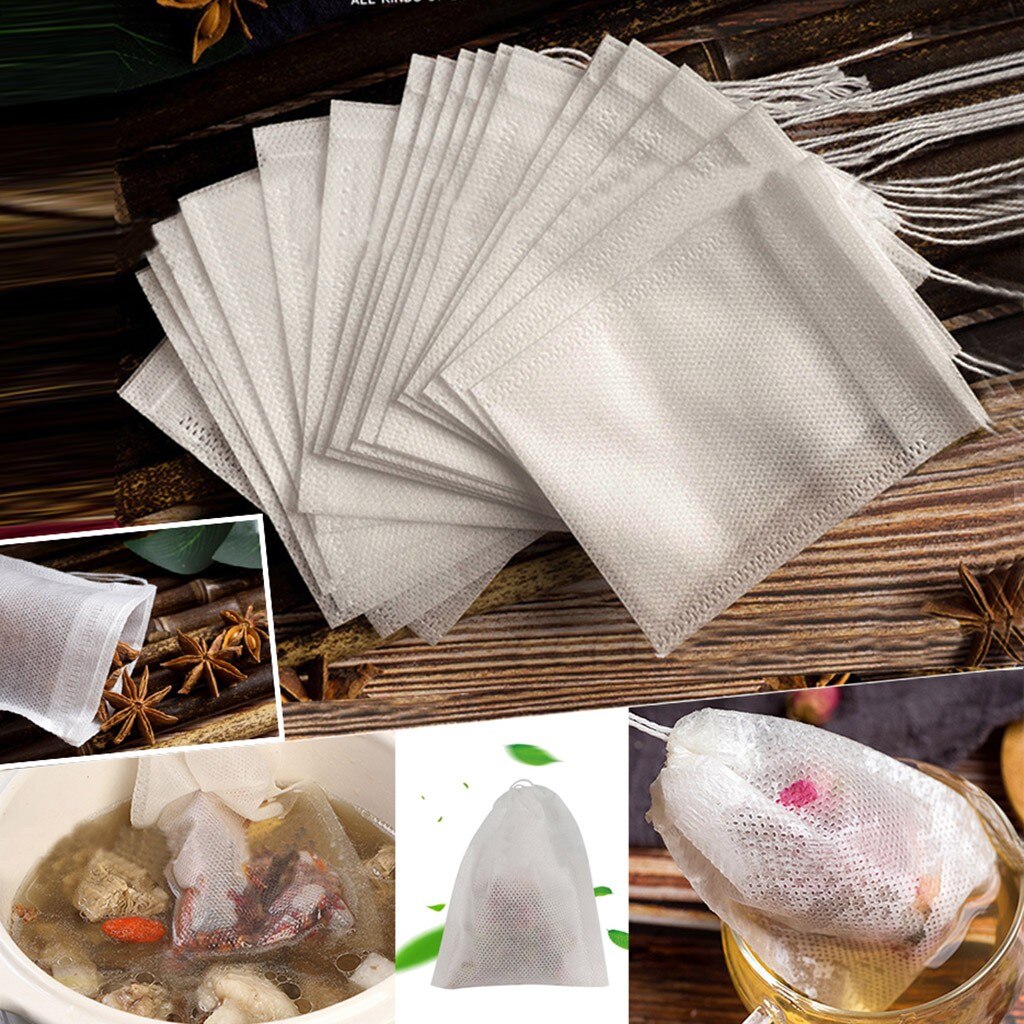 200 Stuks Lege Non Woven Trekkoord Thee Zakken Weg... – Vicedeal