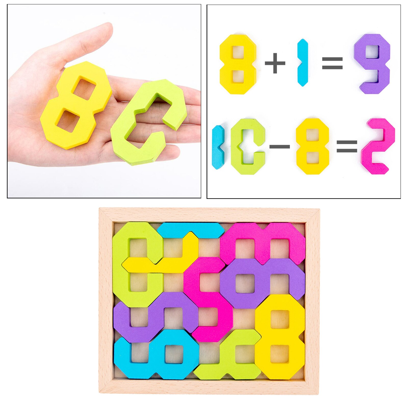 Educational 0-9 Number Blocks Puzzle Toys Wooden N... – Grandado