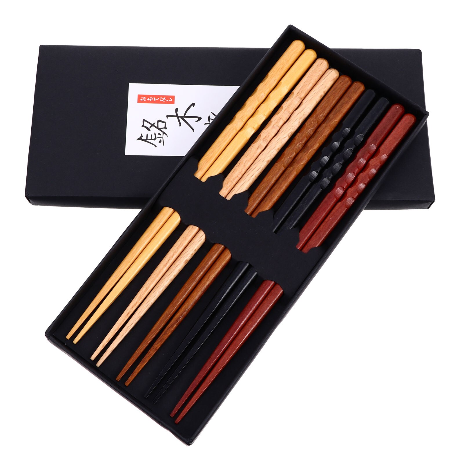 5 Pairs Japanese Style Wooden Chopsticks Home Rest... – Grandado