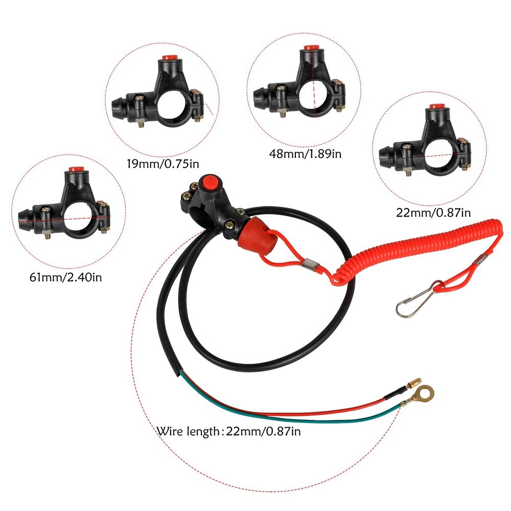 ATV Motorcycle Dirt Bike Tether Line Kill Switch U... – Grandado