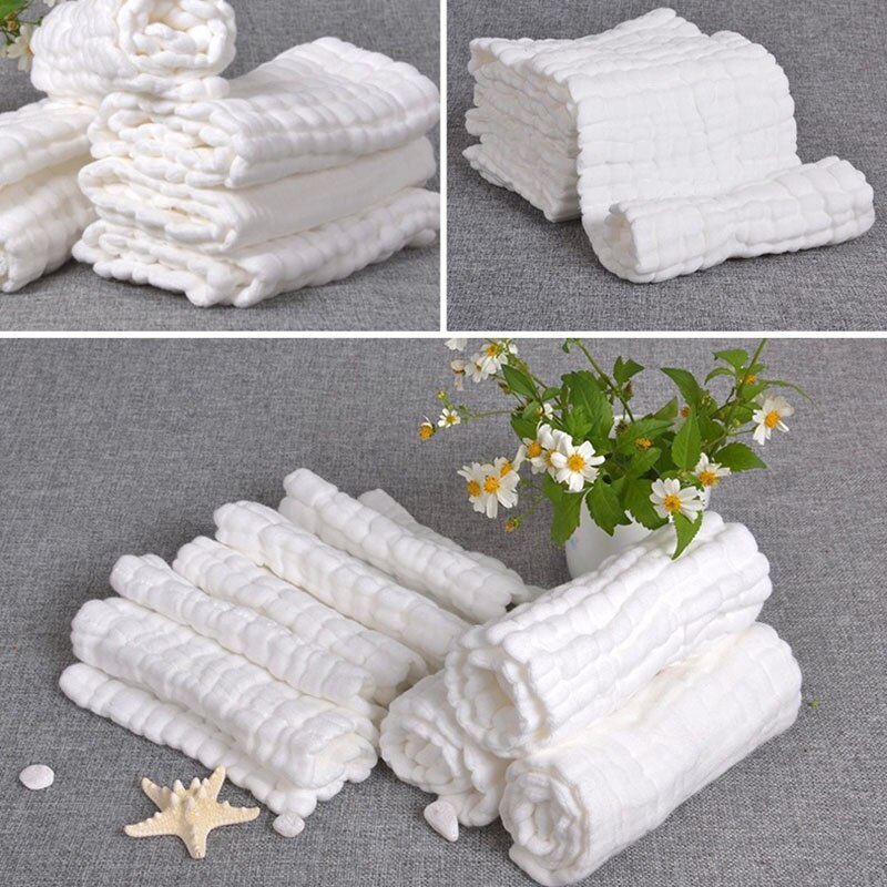 1pcs 30 * 30cm White Cotton Baby Handkerchief Towe... – Grandado
