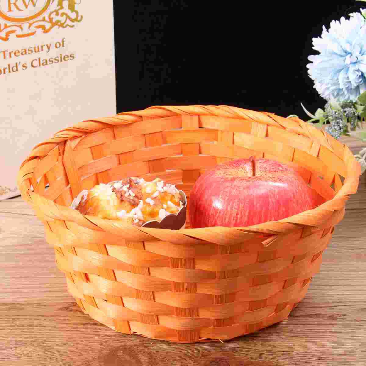 Bamboo Woven Basket Easter Prop Oval Basket Snacks... – Grandado
