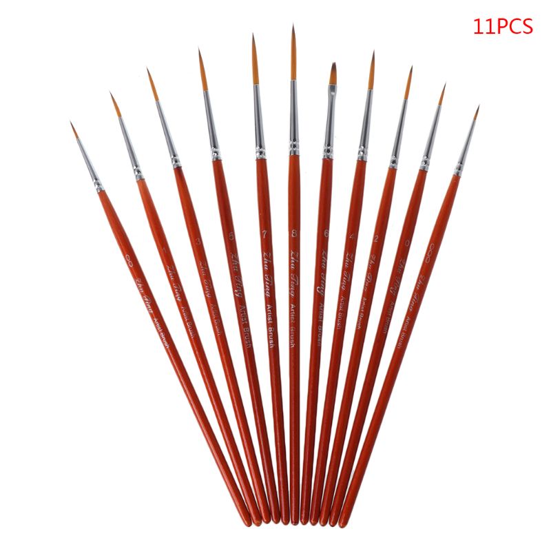 11pcs/set Detail Paint Brush Fine Pointed Tip Mini... – Grandado