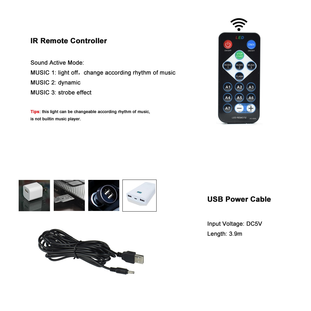 5V Usb Podium Effect Licht Ir-afstandsbediening Rg... – Vicedeal