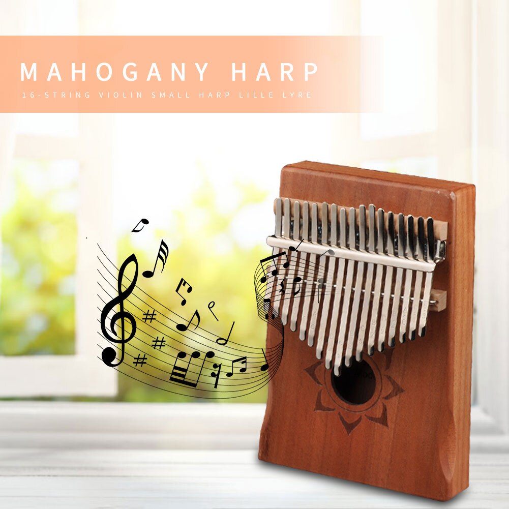 17 Keys Kalimba Musical Instrument Wood Mahogany T... – Grandado