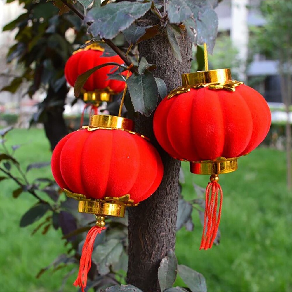 Farolillo pequeño de Saim flocado colgante de Año ... – Grandado