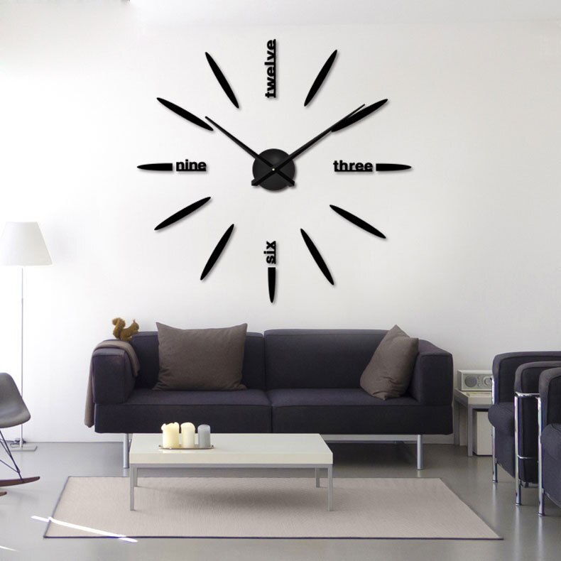 Decoreer 3d klok kunst muur spiegel sticker decora... – Vicedeal