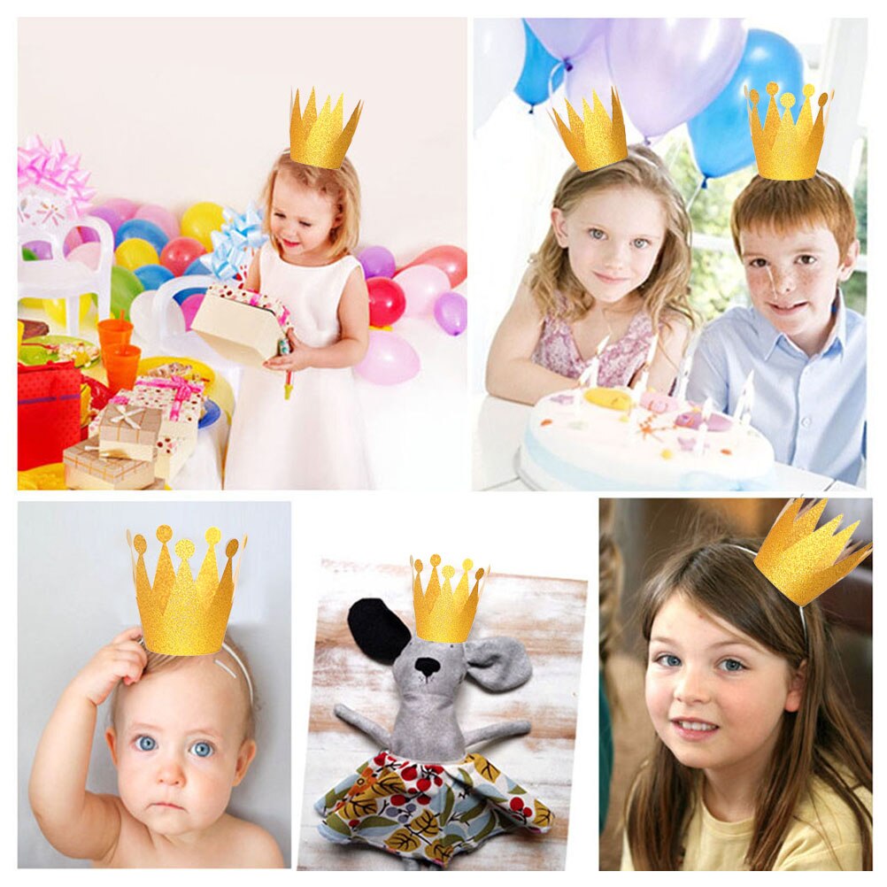 6Pcs Birthday Crown Hats Exquisite Delicate Glitte... – Grandado