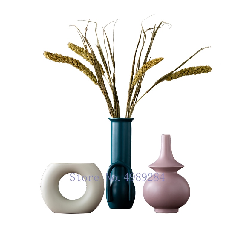 Nordic ceramics geometric Irregular vase Modern ce... – Grandado