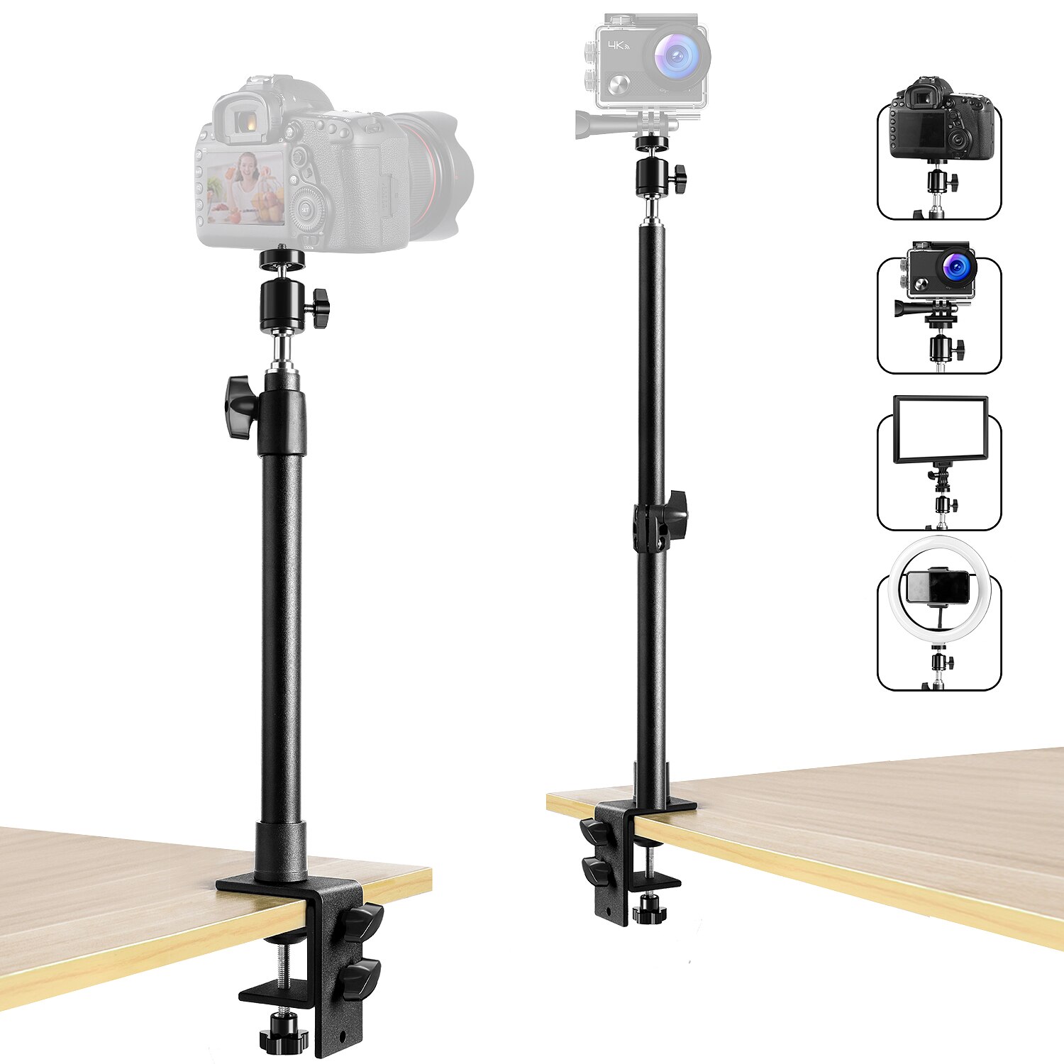 C-Klem Desktop Light Stand 360 Graden Draaibare Ba... – Vicedeal