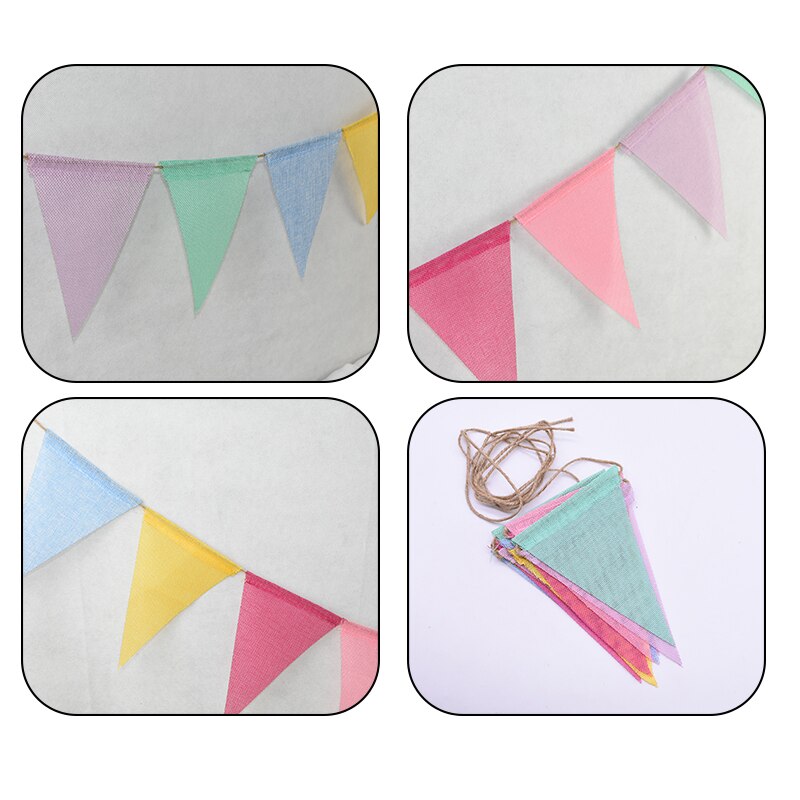 3.5m farger retro lin banner vimpel bryllup bursda... – Grandado