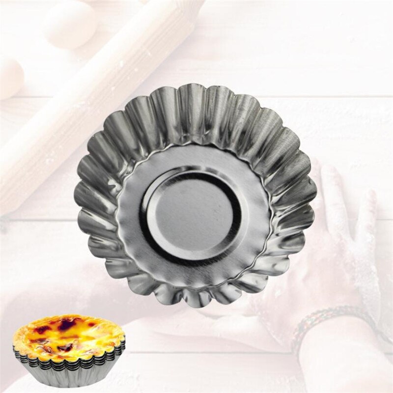 6Pcs Herbruikbare Zilver Rvs Cupcake Ei Taartvorm ... – Grandado