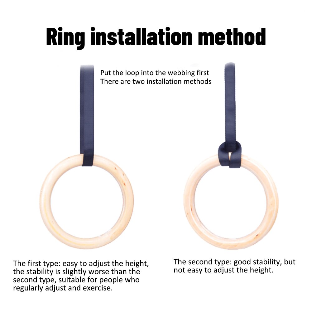 Wooden 28mm Exercise Fitness Gymnastic Rings Gym Exercise Crossfit Pull ...