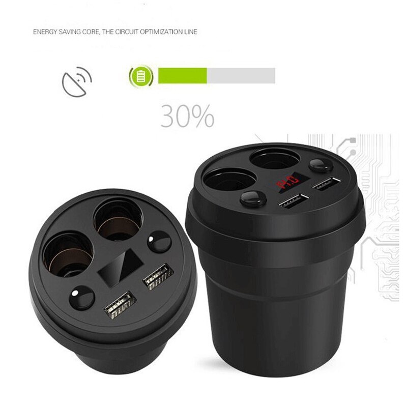 cup holder car charger One with four digital displ... – Vicedeal