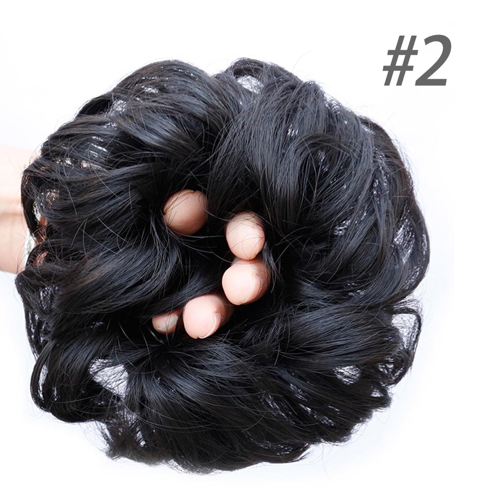 DIFEI Women Curly Scrunchie Chignon with Rubber Ba... – Grandado