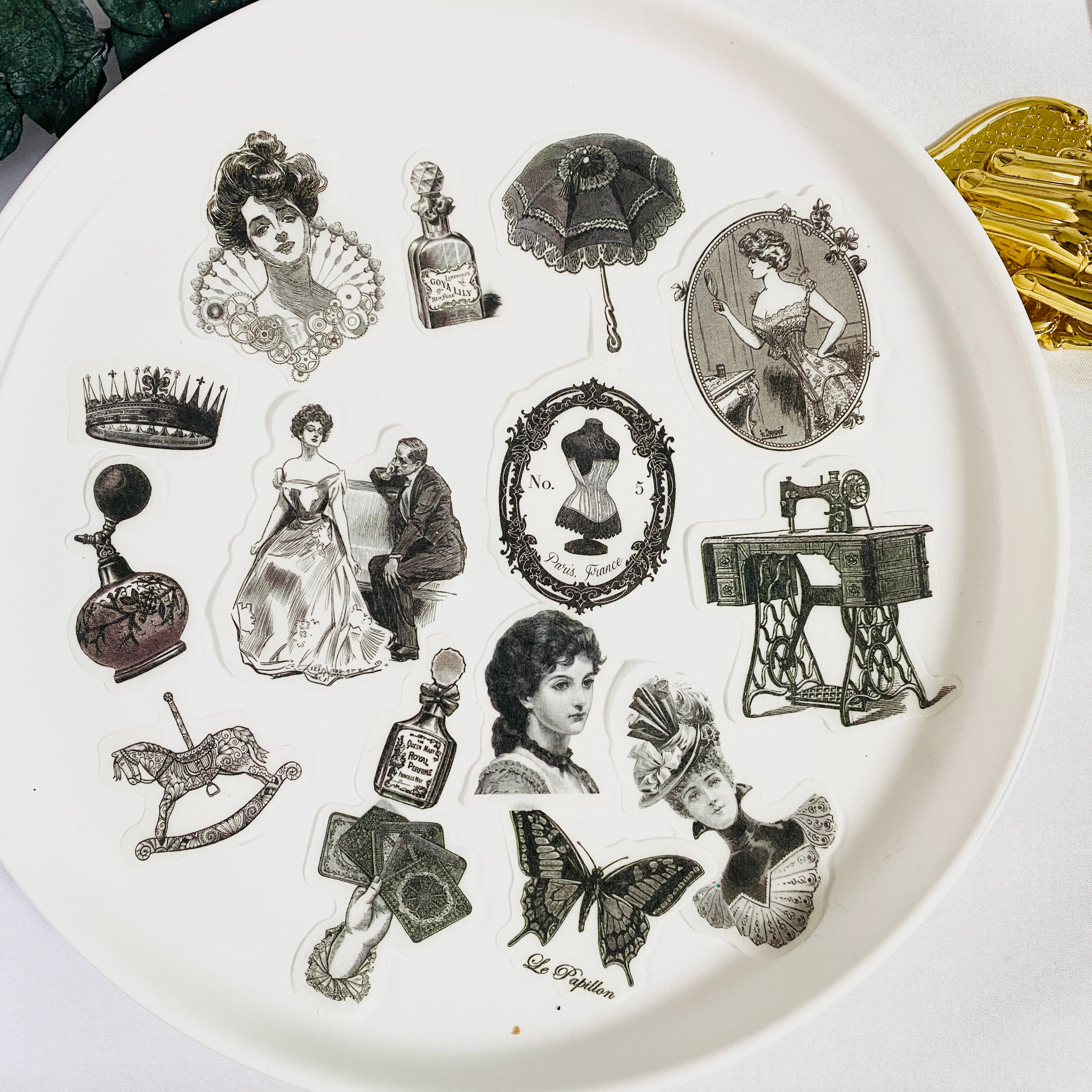 Vintage adelig pige klistermærke gør-det-selv scra... – Grandado