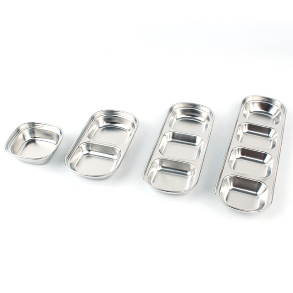 1 / 2/ 3 / 4 grids Stainless steel seasoning dish ... – Grandado
