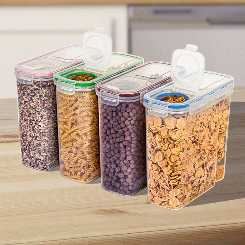 L Plastic Dried Food Storage Containers Lids Box J... – Grandado