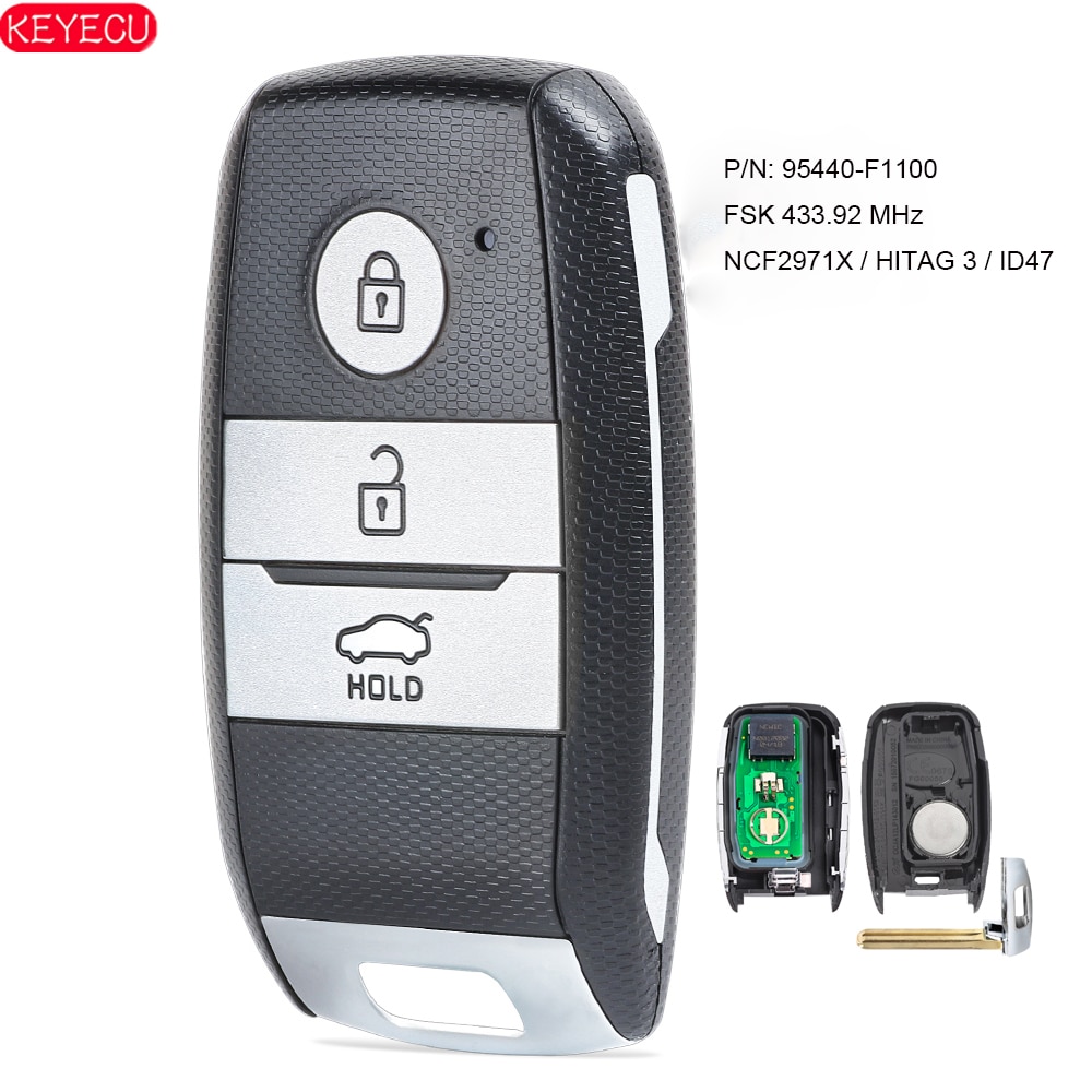 Keyecu keyless go smart remote car key fob fsk 433... – Grandado