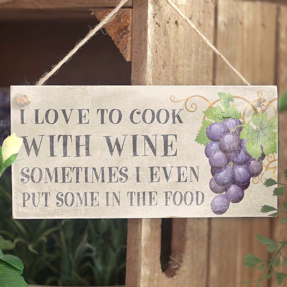 Meijiafei Love To Cook With Wine - Rustic Funny Si... – Grandado