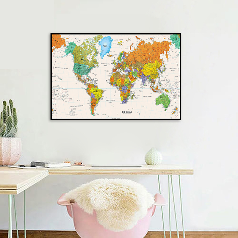 70*50cm Vintage World Map Non-woven Canvas Paintin... – Vicedeal
