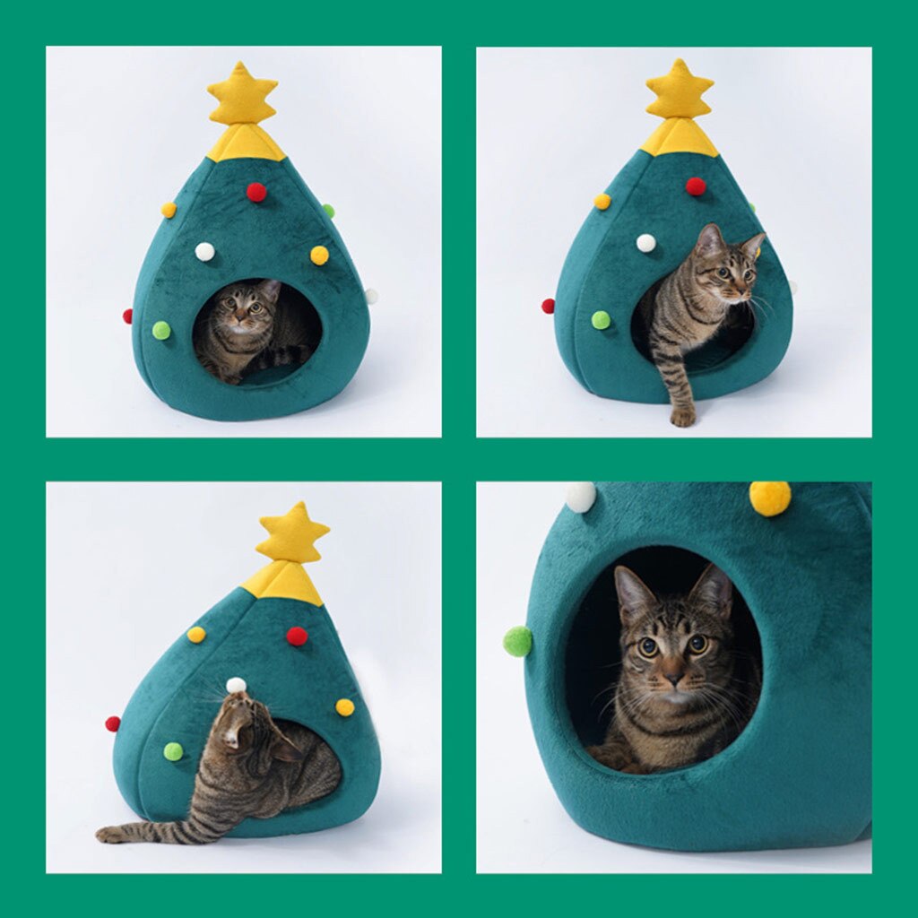 Pet Cat house dog bed Kennel Puppy Cave Warm Sleep... – Grandado