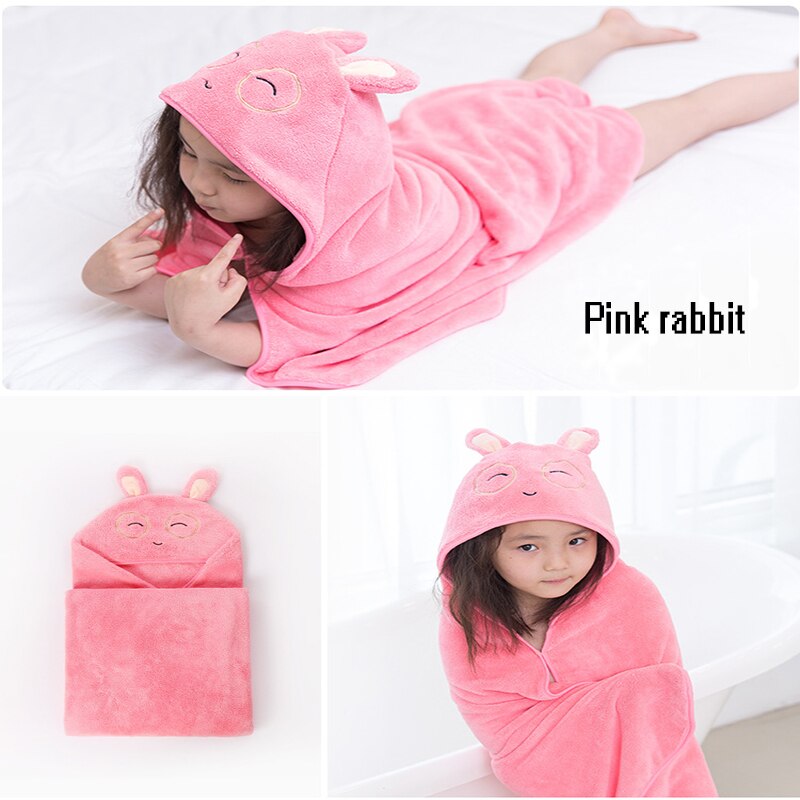 Cartoon coral velvet children's bath towel cloak b... – Vicedeal