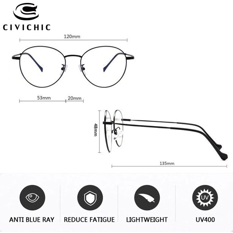 Chic Anti Blue Light Glasses Women Retro Round Eye... – Grandado