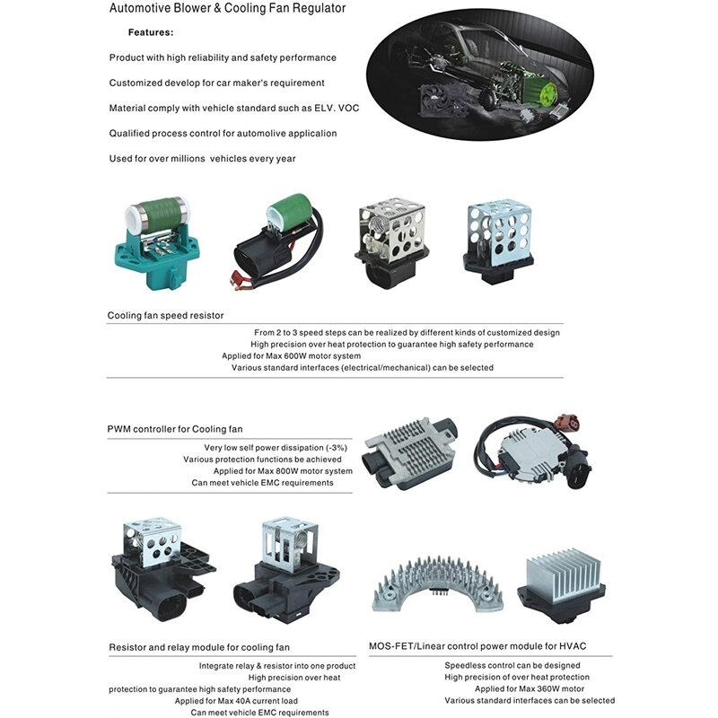 Módulo de Control de resistencia de Motor de ventilador Compatible con ...