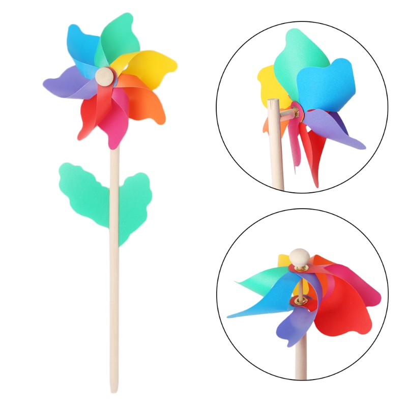 HBB Windmill Kid Toys Wood Stick Lawn Yard Garden ... – Vicedeal